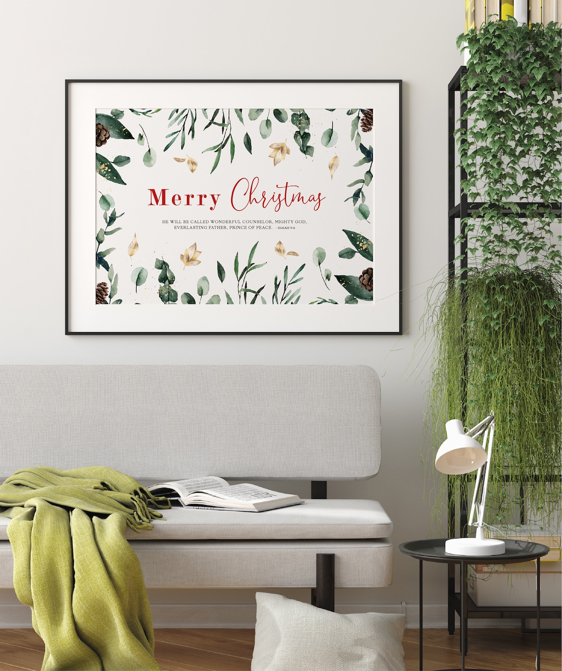 Merry Christmas Bible Verse Wall Art Christmas Card Download | Etsy