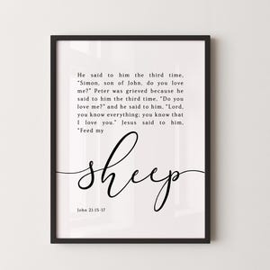 John 21:15-17 Feed My Sheep Bible Verse Wall Art, Set of 3 Scripture ...