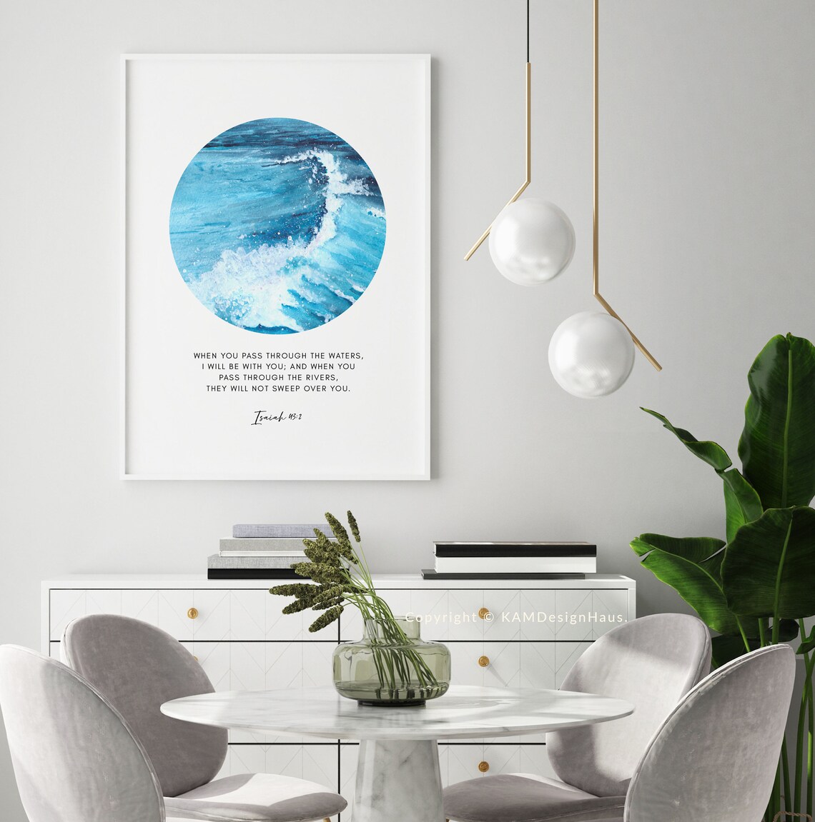 Isaiah 43:2 I Will Be With You Bible Verse Wall Art Printable - Etsy