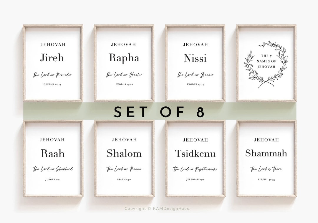The 7 Names of God Bundle Bible Verse Printable Wall Art Set - Etsy