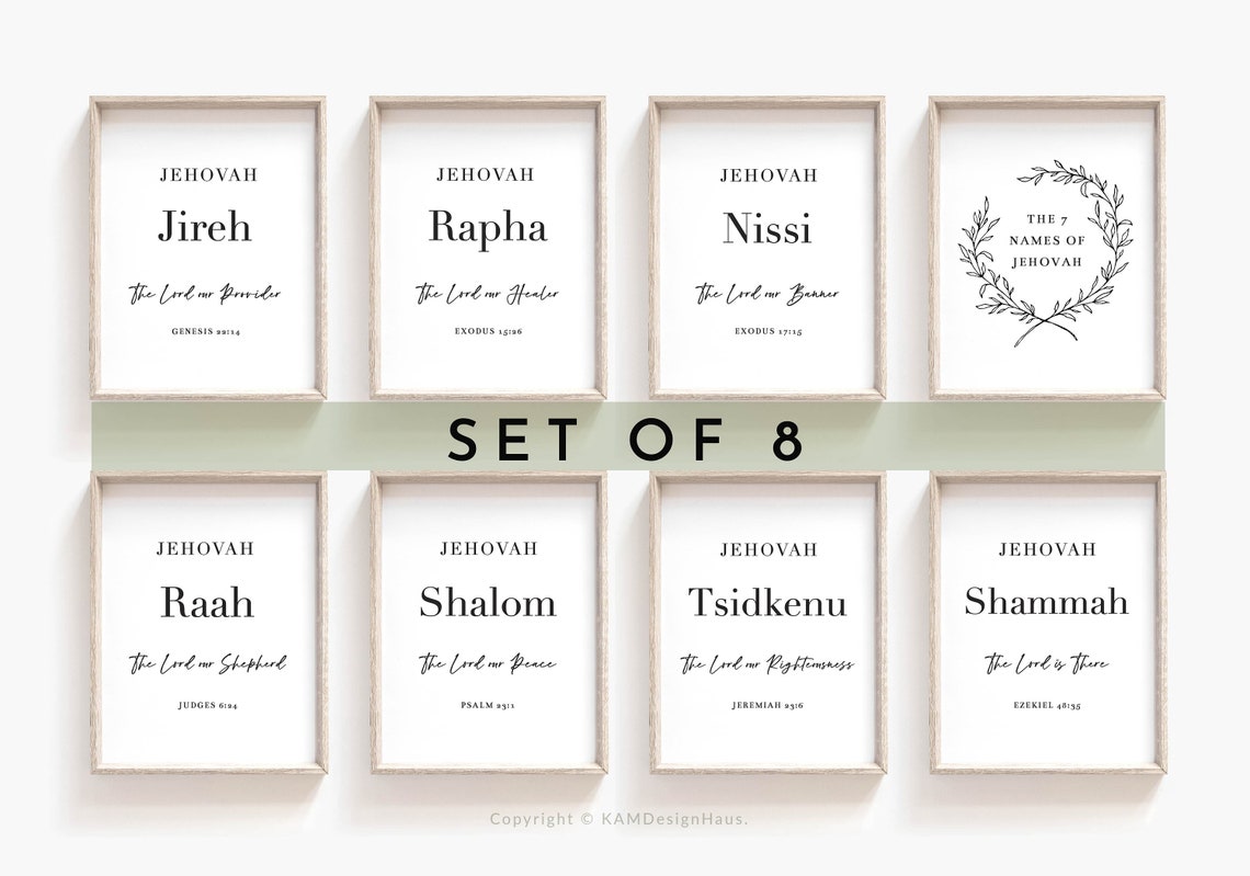The 7 Names of God Bundle Bible Verse Printable Wall Art Set - Etsy