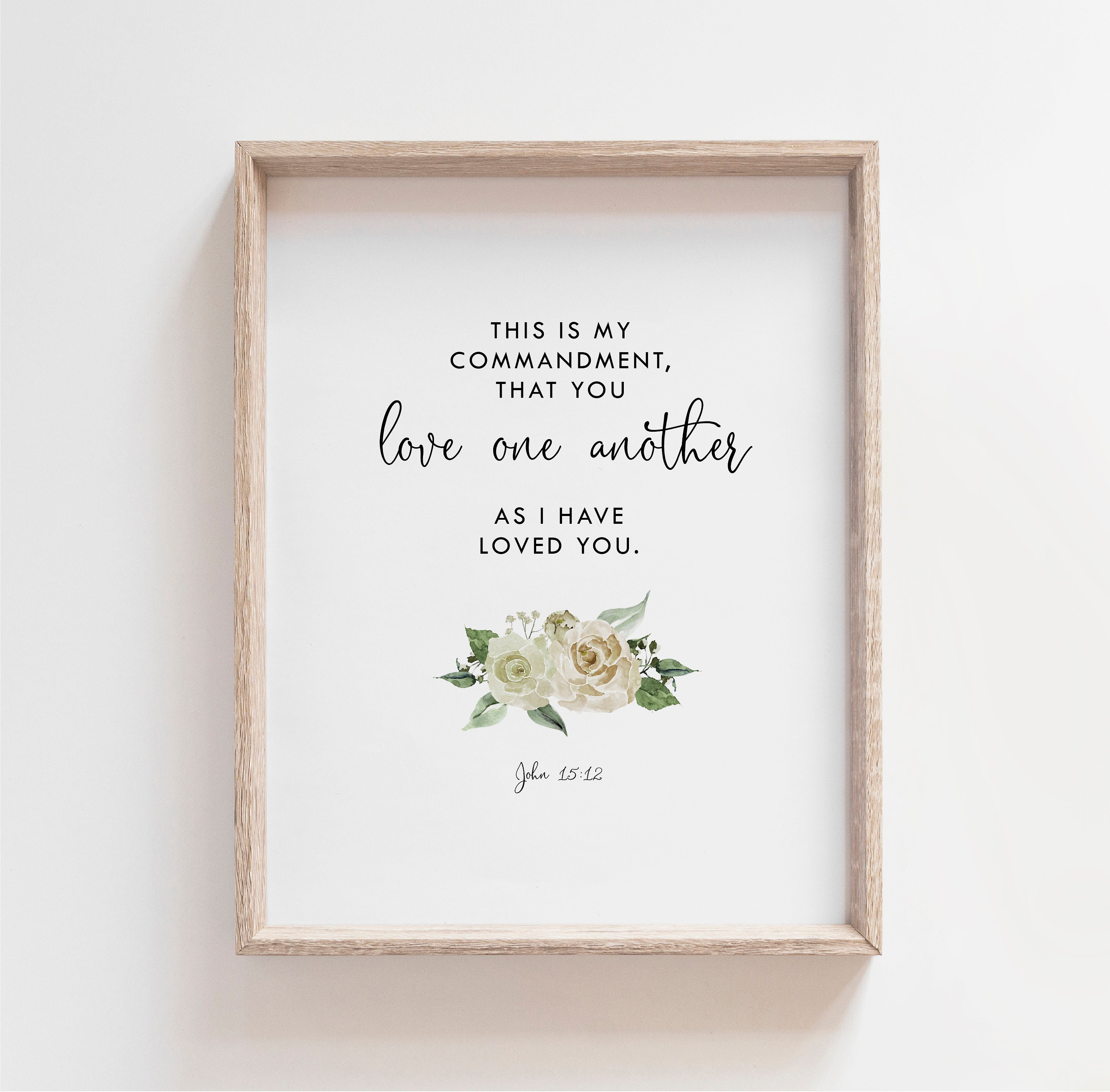 John 15:9-12 Love One Another Bible Verse Wall Art Set of 3 | Etsy