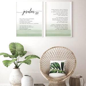 Psalm 23 the Lord is My Shepherd Bible Verse Wall Art Set of - Etsy