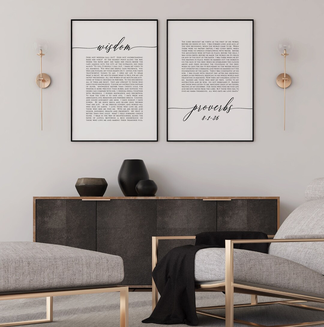 Proverbs 8 Wisdom Bible Verse Poster Printable Wall Art - Etsy