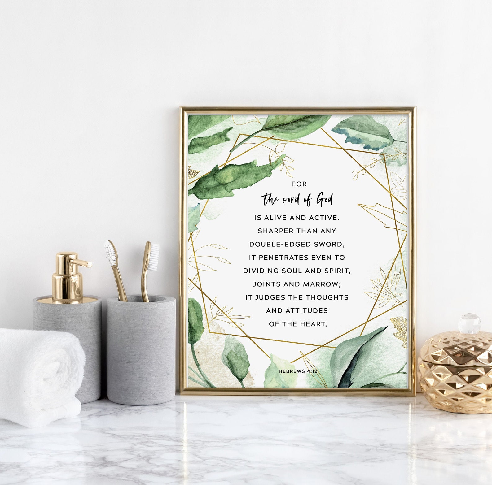 Hebrews 4:12 the Word of God Bible Verse Printable Wall Art - Etsy