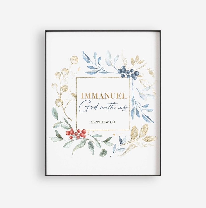 Immanuel God With Us Christmas Printables Bible Verse - Etsy
