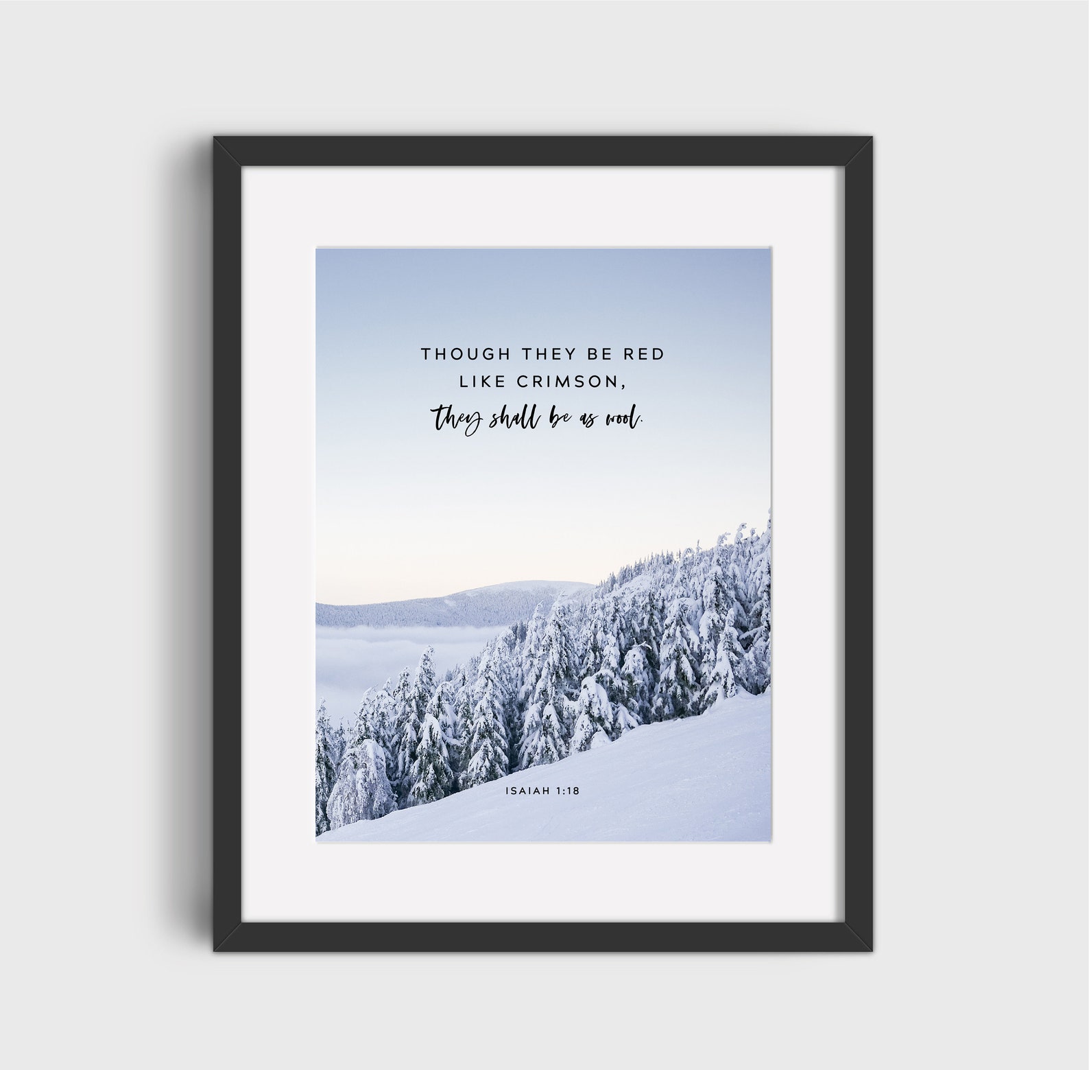 Isaiah 1:18 as White as Snow Bible Verse Printable Wall Art | Etsy