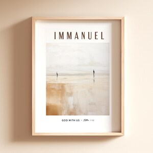 Set of 3 Neutral Bible Verse Prints, Christian Wall Art, Immanuel ...