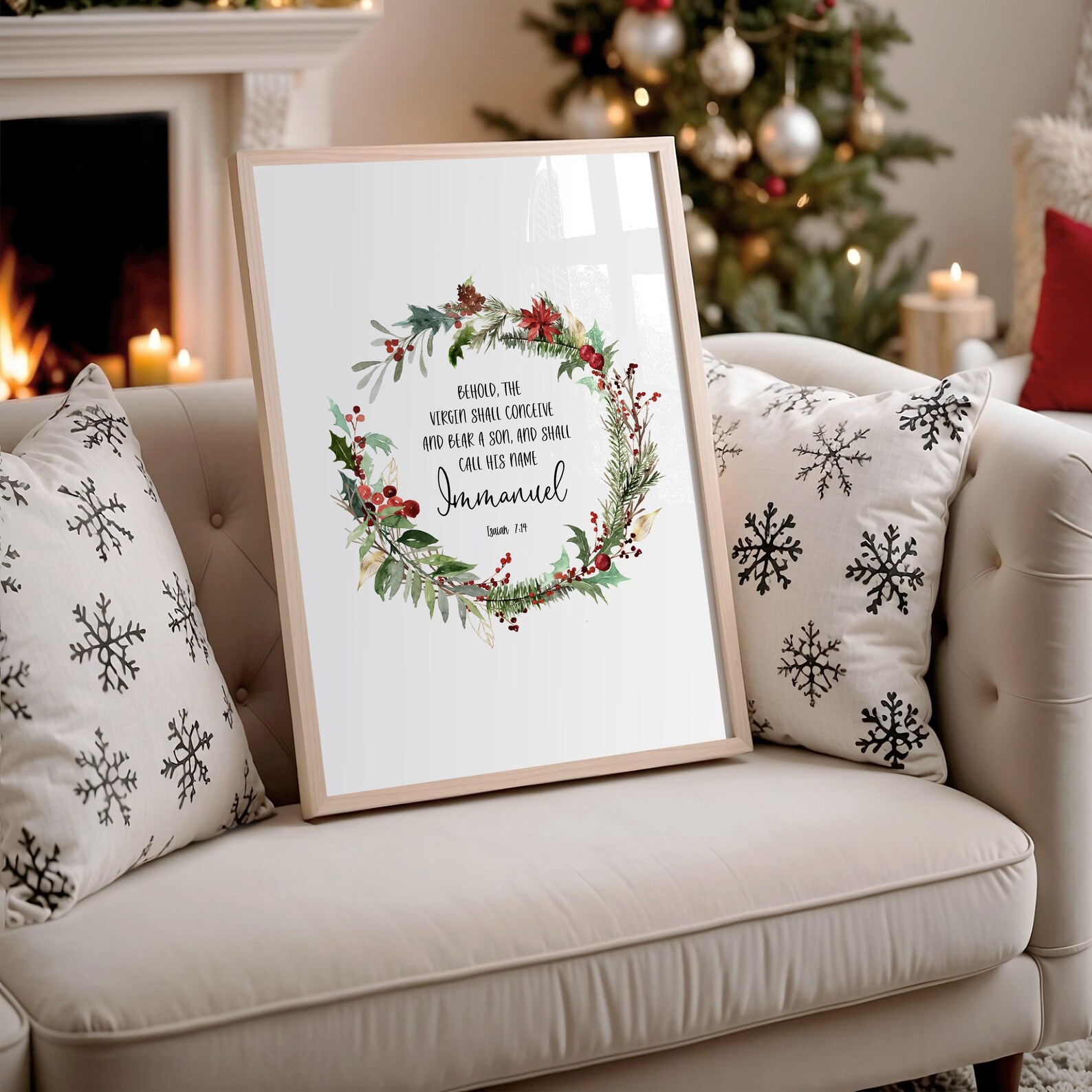 Isaiah 7:14 ESV Christmas Printable, Bible Verse Card Download ...