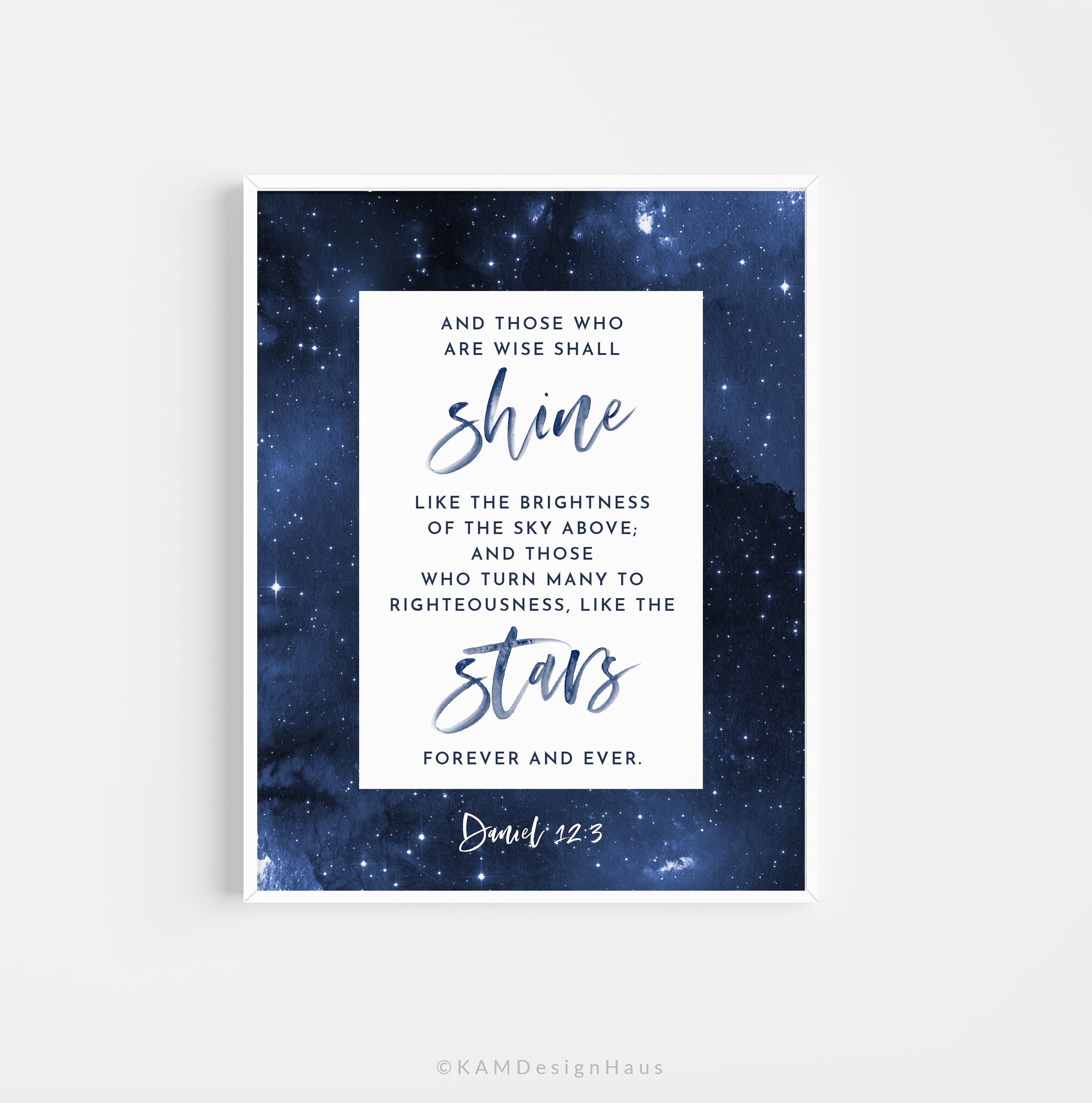 Daniel 12:3 Like The Stars Bible Verse Wall Art Bible Verse | Etsy