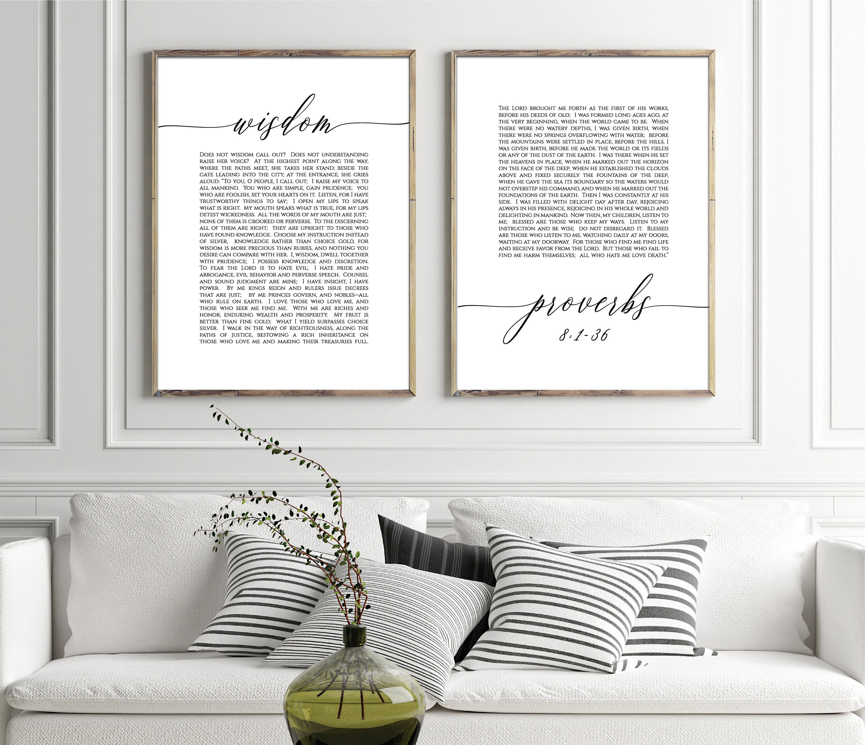 Proverbs 8 Wisdom Bible Verse Poster Printable Wall Art - Etsy