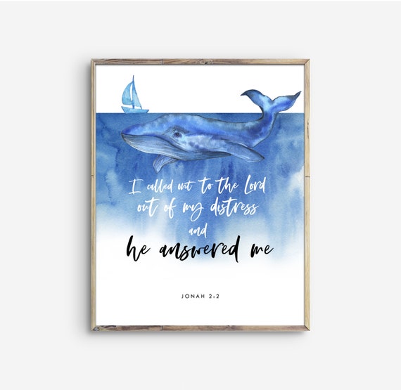 Jonah 2:2 He Answered Me Bible Verse Wall Art Printable | Etsy