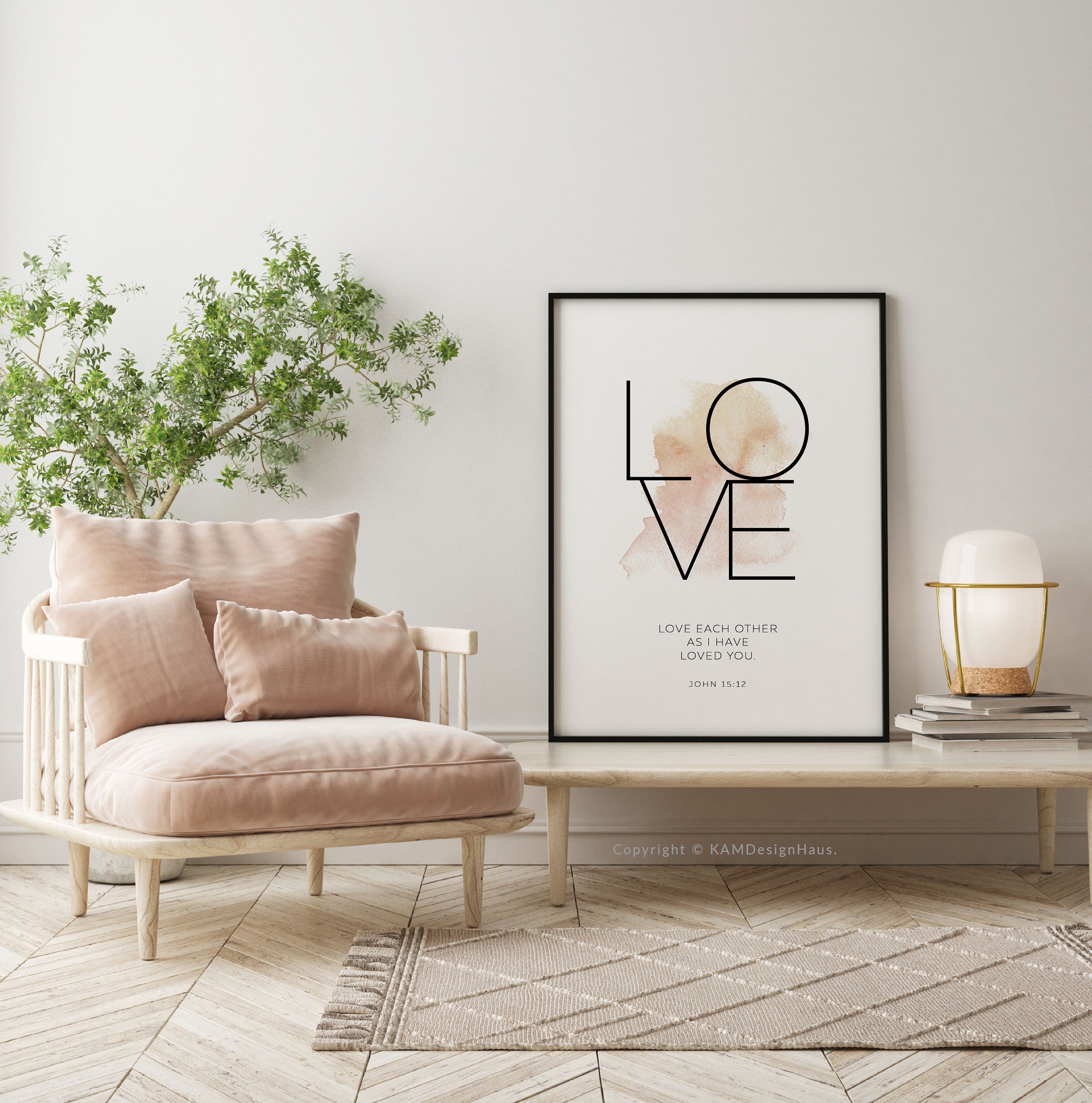 John 15:12 Love Each Other Bible Verse Wall Art Printable | Etsy