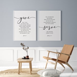 Luke 6:38 Give & Serve Bible Verse Print, Set of 2 Scripture Download ...