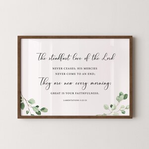 Lamentations 3:22-23 Great is Your Faithfulness Bible Verse Printable ...