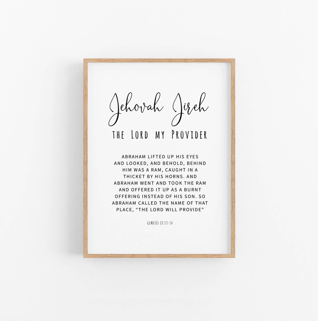 Jehovah Jireh, the Lord My Provider Bible Verse Print, Printable Wall ...