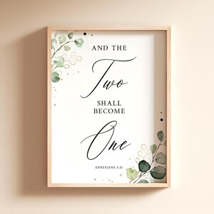 Ephesians 5:31 Two Shall Become One Bible Verse Printable Wall Art ...