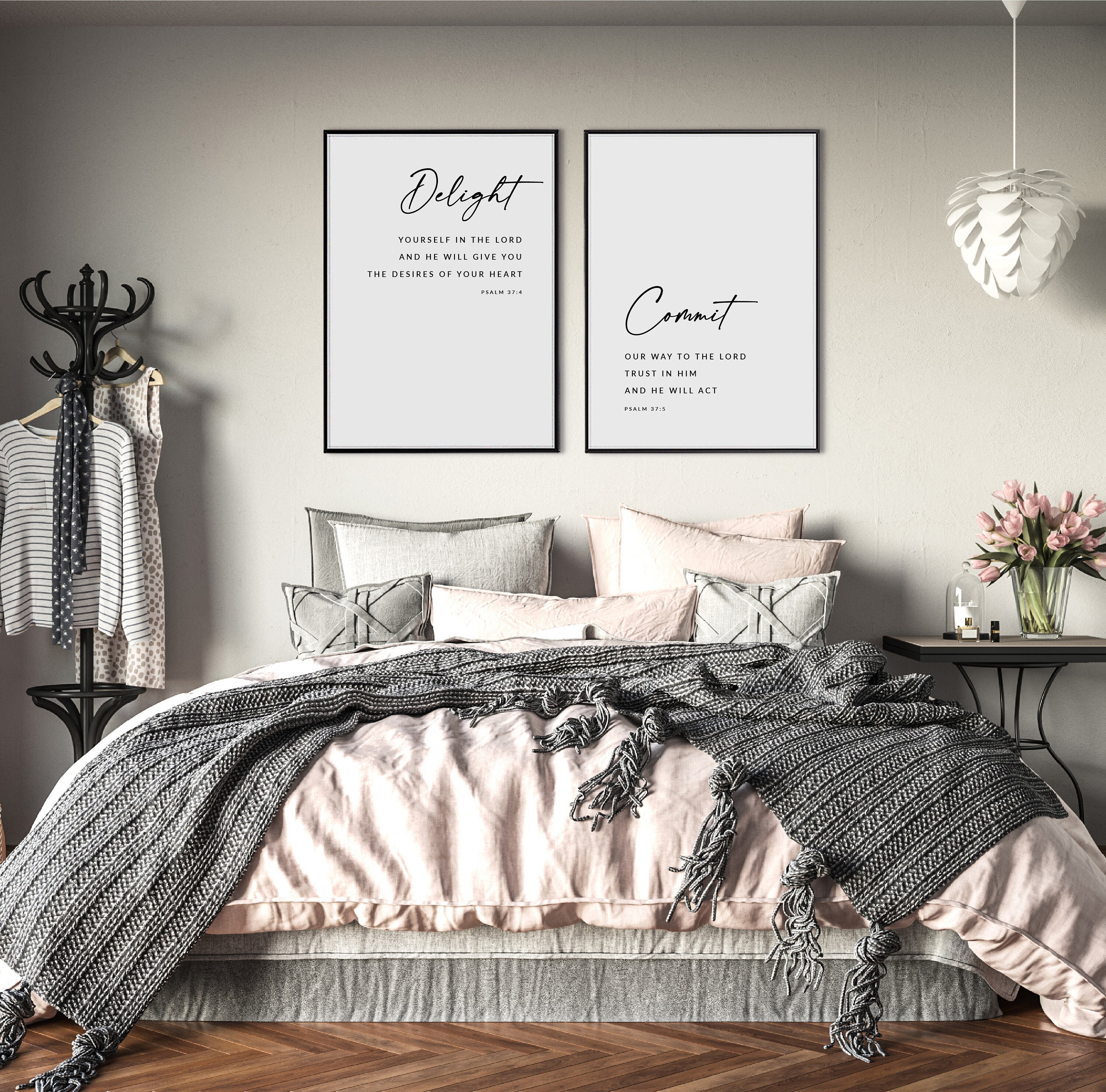 Psalm 37:4-5 Commit Our Way to the Lord Bible Verse Wall Art | Etsy