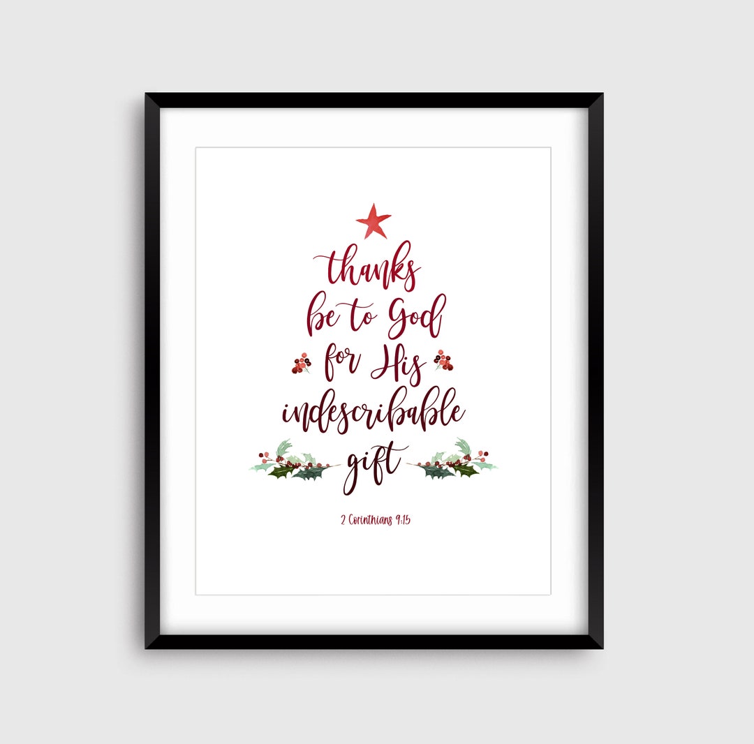 2 Corinthians 9:15 Christmas Card Download Christmas - Etsy