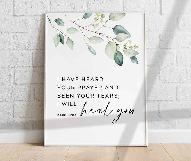 2 Kings 20:5 I Will Heal You Bible Verse Wall Art Printable - Etsy Canada