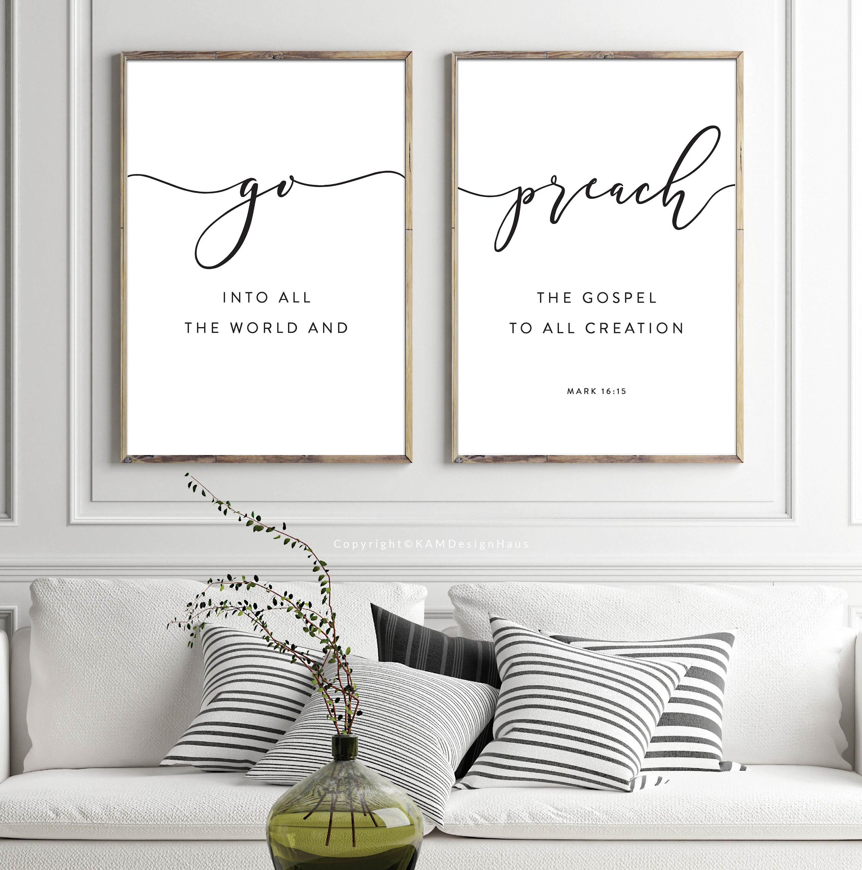 Mark 16:15 Preach the Gospel Bible Verse Printable Wall Art - Etsy