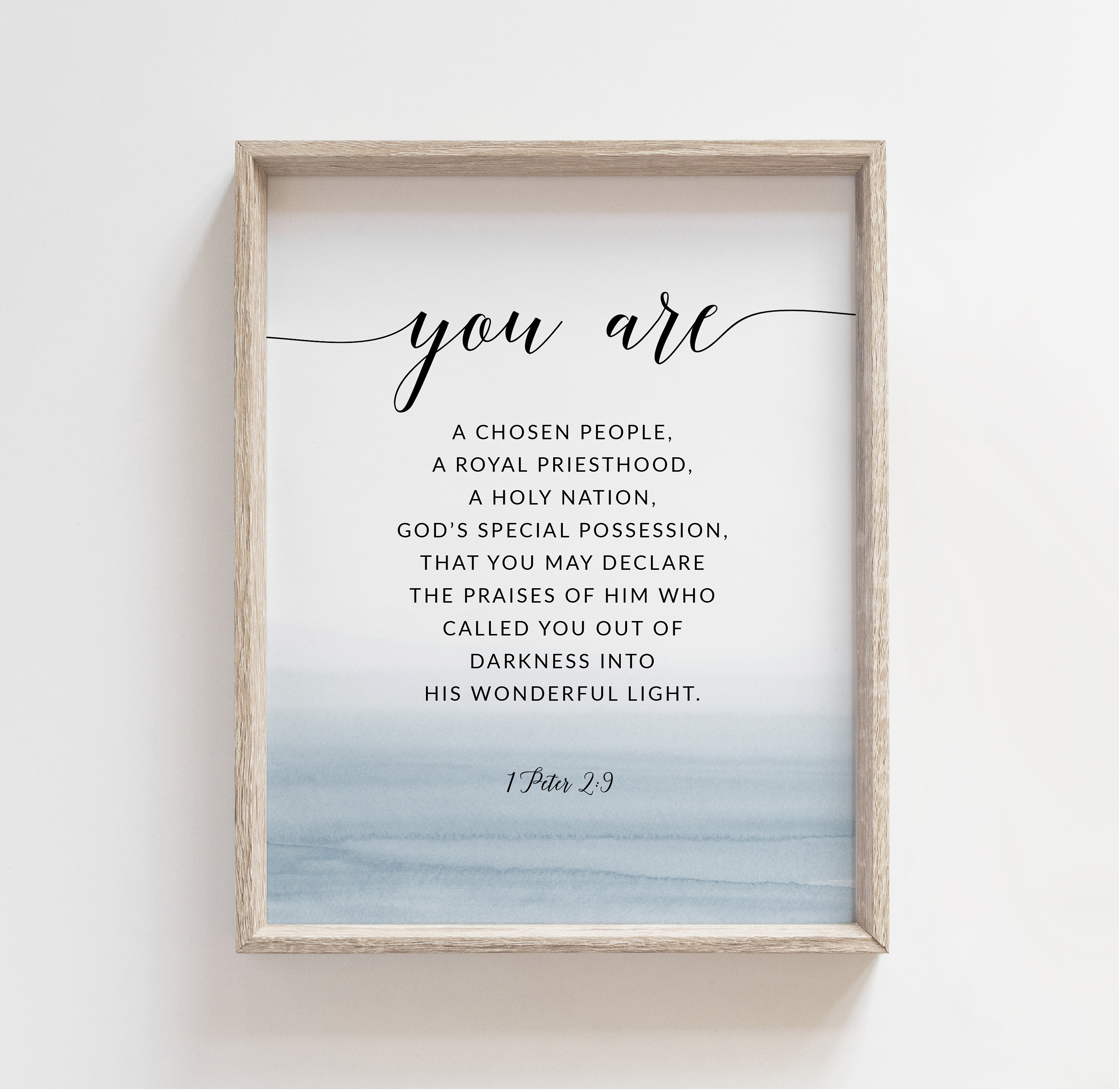 1 Peter 2:9 You Are A Chosen People Bible Verse Printable Wall | Etsy