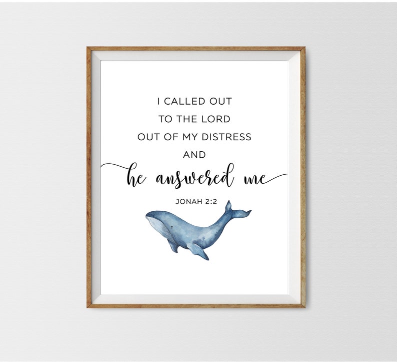 Jonah 2:2 Wall Art Bible Verse Wall Art He Answered Me Wall | Etsy