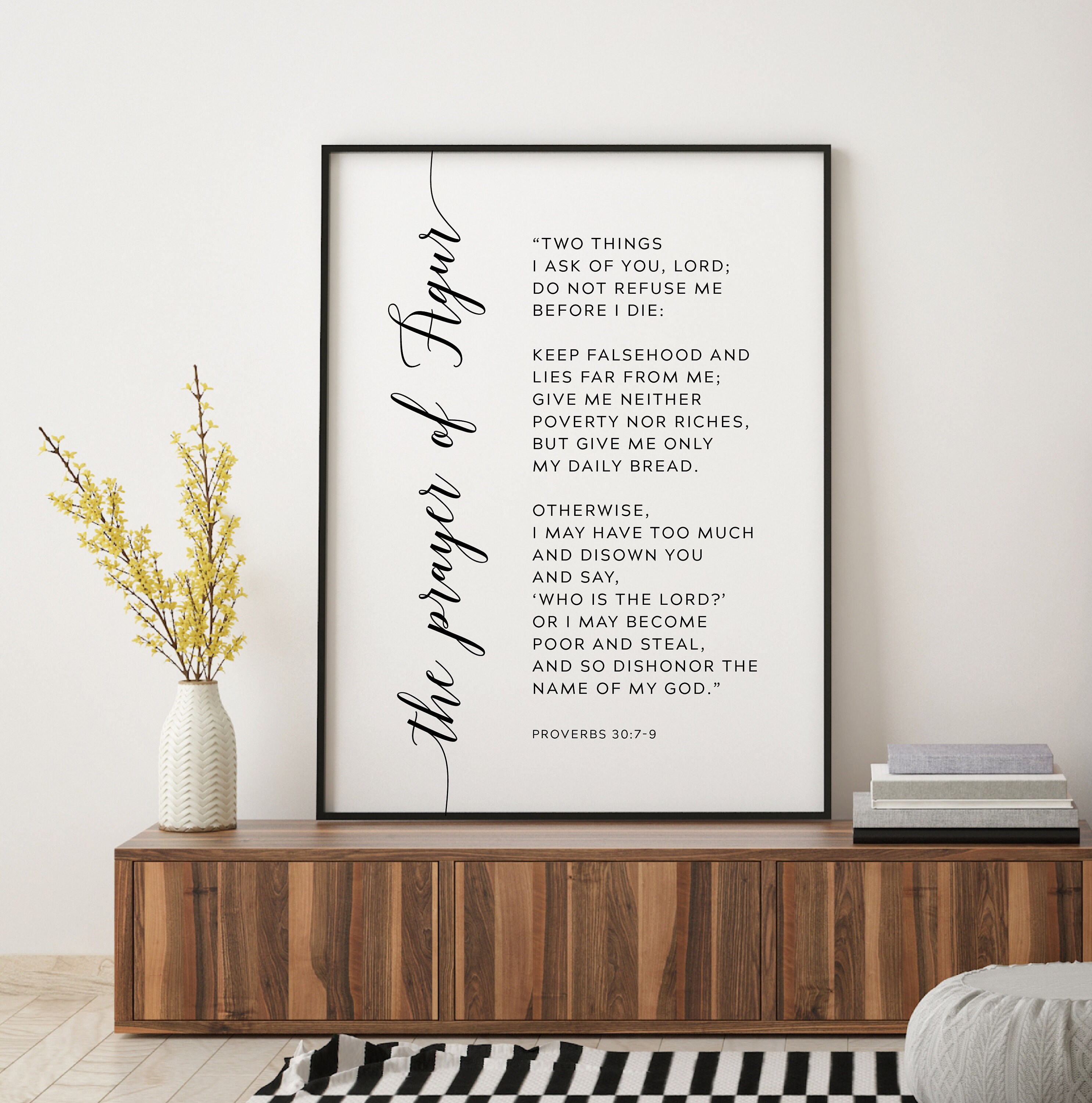 The Prayer of Agur Proverbs 30:7-9 Bible Verse Wall Art | Etsy India