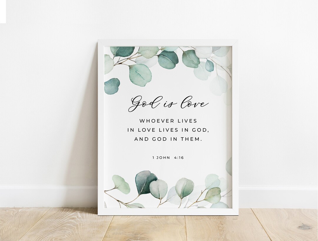 1 John 4:16 God is Love Bible Verse Wall Art, Downloadable Print, Bible ...