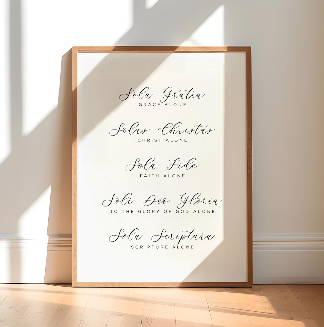 The 5 Solas Wall Art, Printable Wall Art, Downloadable Five Solas Print ...