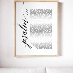 Psalm 139 Bible Verse Wall Art, Printable Wall Art, Bible Verse Digital ...