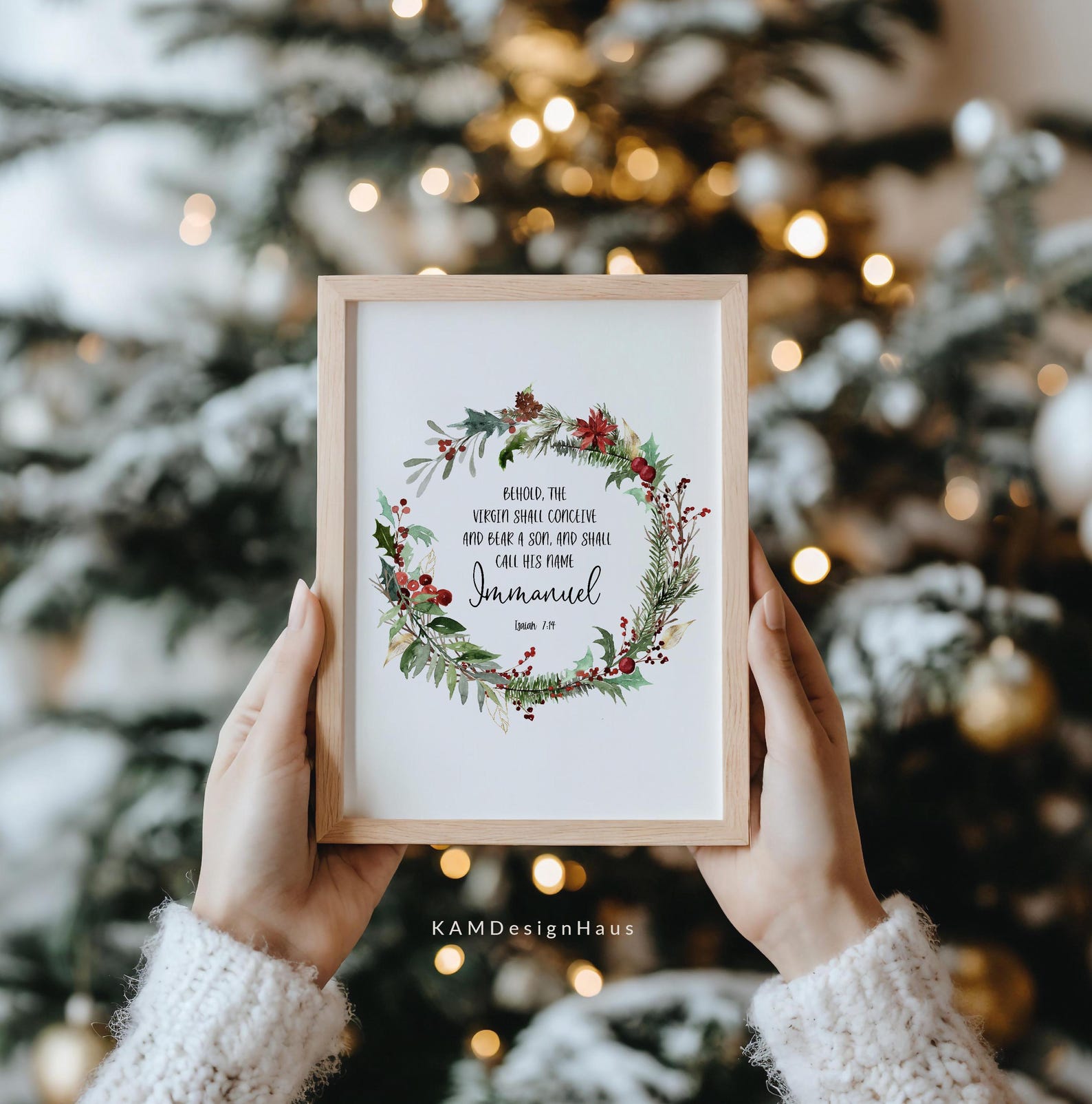 Isaiah 7:14 ESV Christmas Printable, Bible Verse Card Download ...