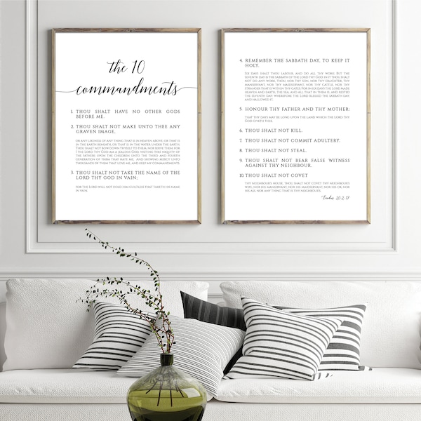 Ten Commandments Large Print - Etsy