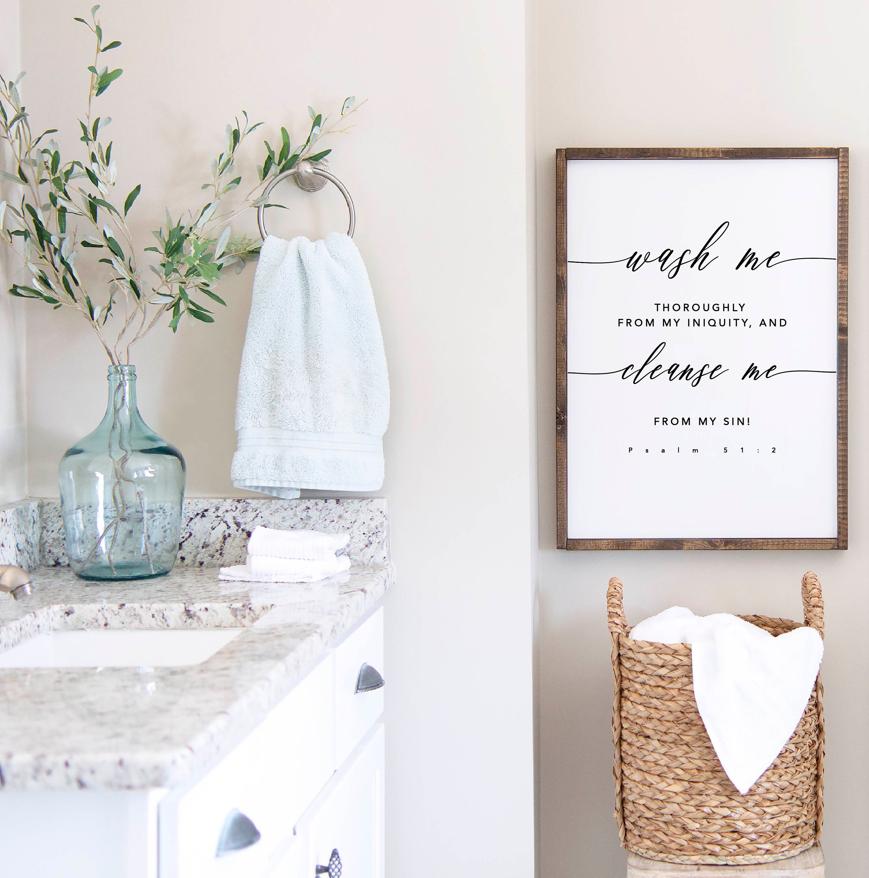 Psalm 51:2 ESV Wash Me Cleanse Me Scripture Wall Art - Etsy