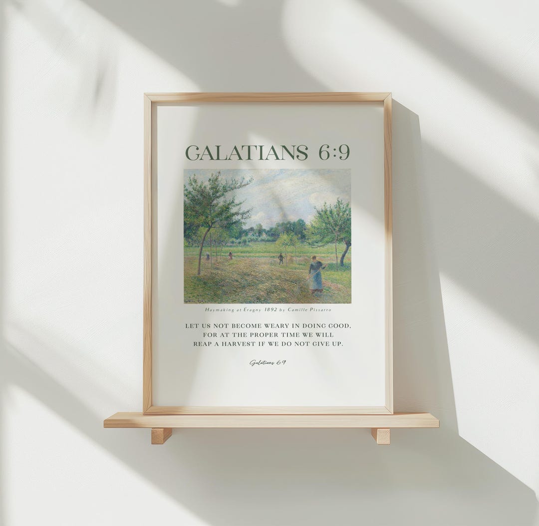 Galatians 6:9 Bible Verse Painting Art, Printable Wall Art, Classical ...