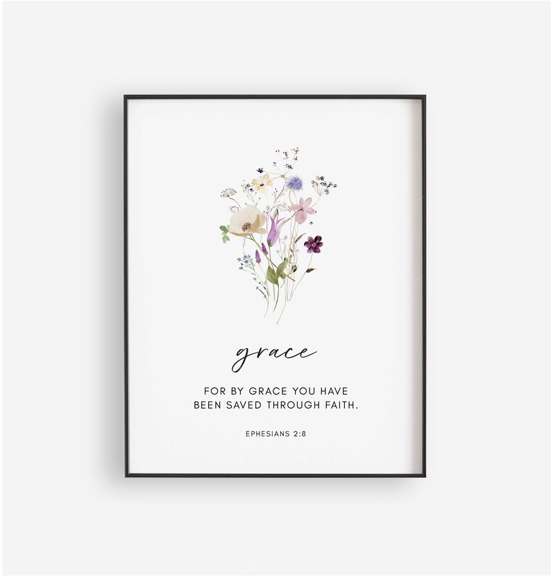 Faith Grace Blessing Set of 6 Scripture Bundle, Bible Verse Printable ...