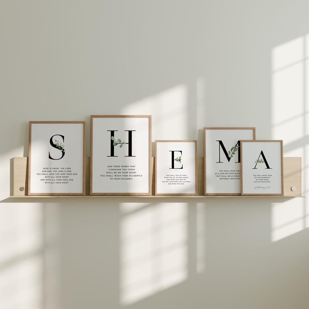 Shema, Deuteronomy 6:4-9 Bible Verse Printable Wall Art, Set of 5 ...