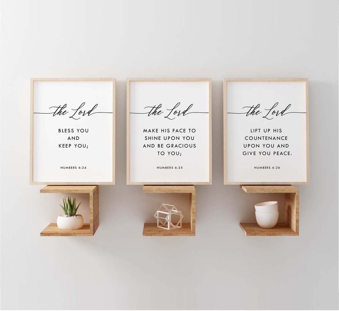 Set of 3 Bible Verse Wall Art Printable Scripture Numbers - Etsy
