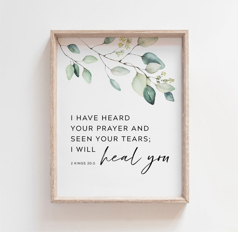 2 Kings 20:5 I Will Heal You Bible Verse Wall Art Printable | Etsy Canada
