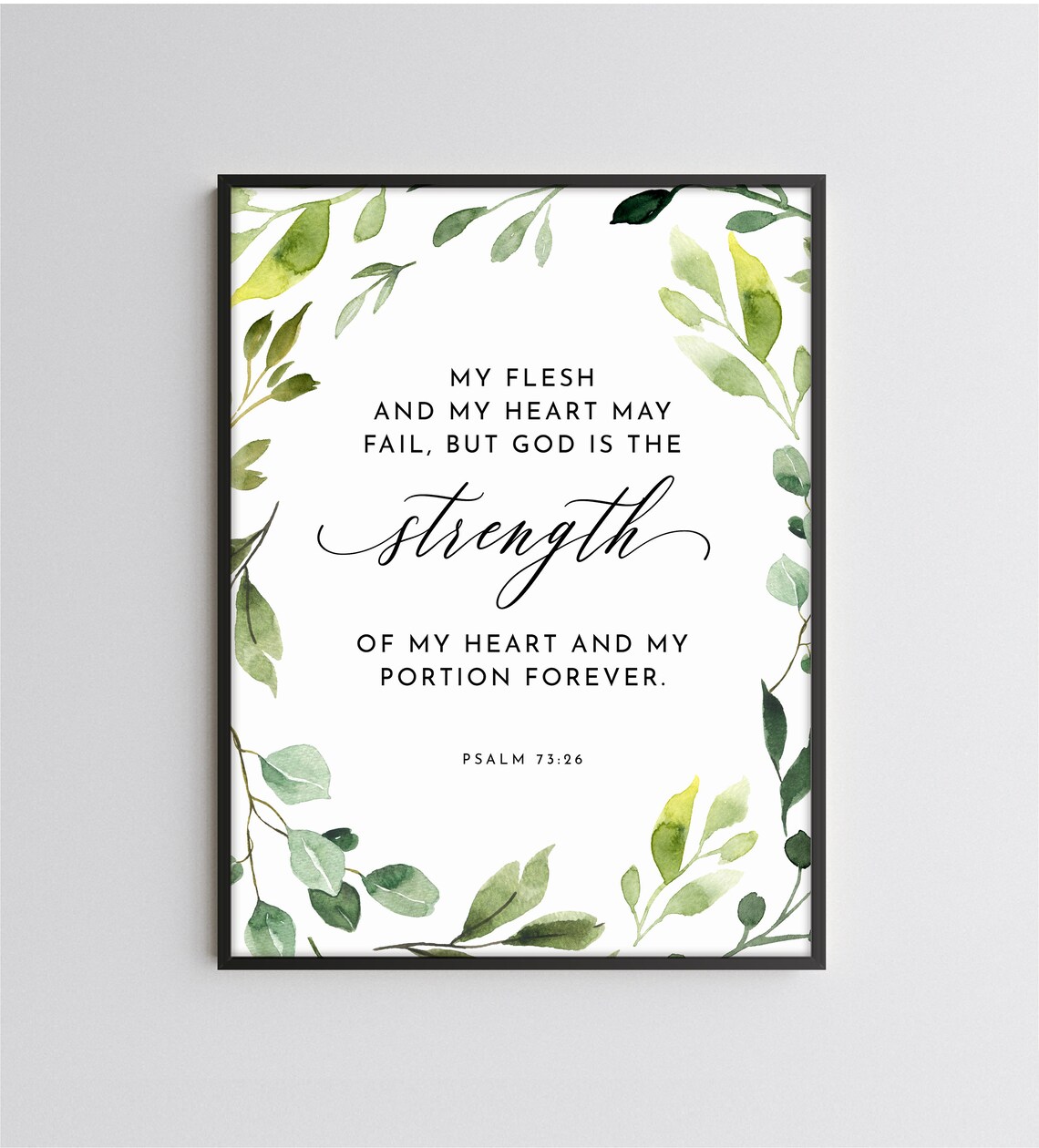 Psalm 73:26 God is the Strength Bible Verse Printable Wall - Etsy