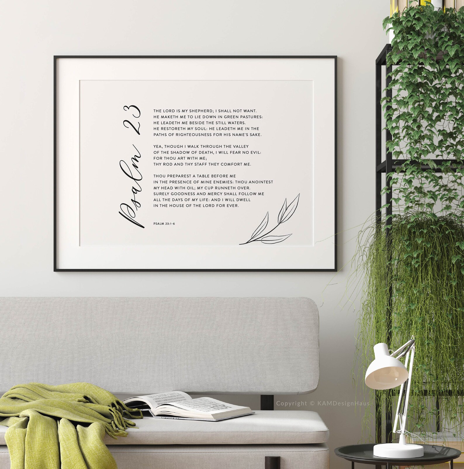 Psalm 23 KJV Bible Verse Printable Wall Art Scripture Print - Etsy