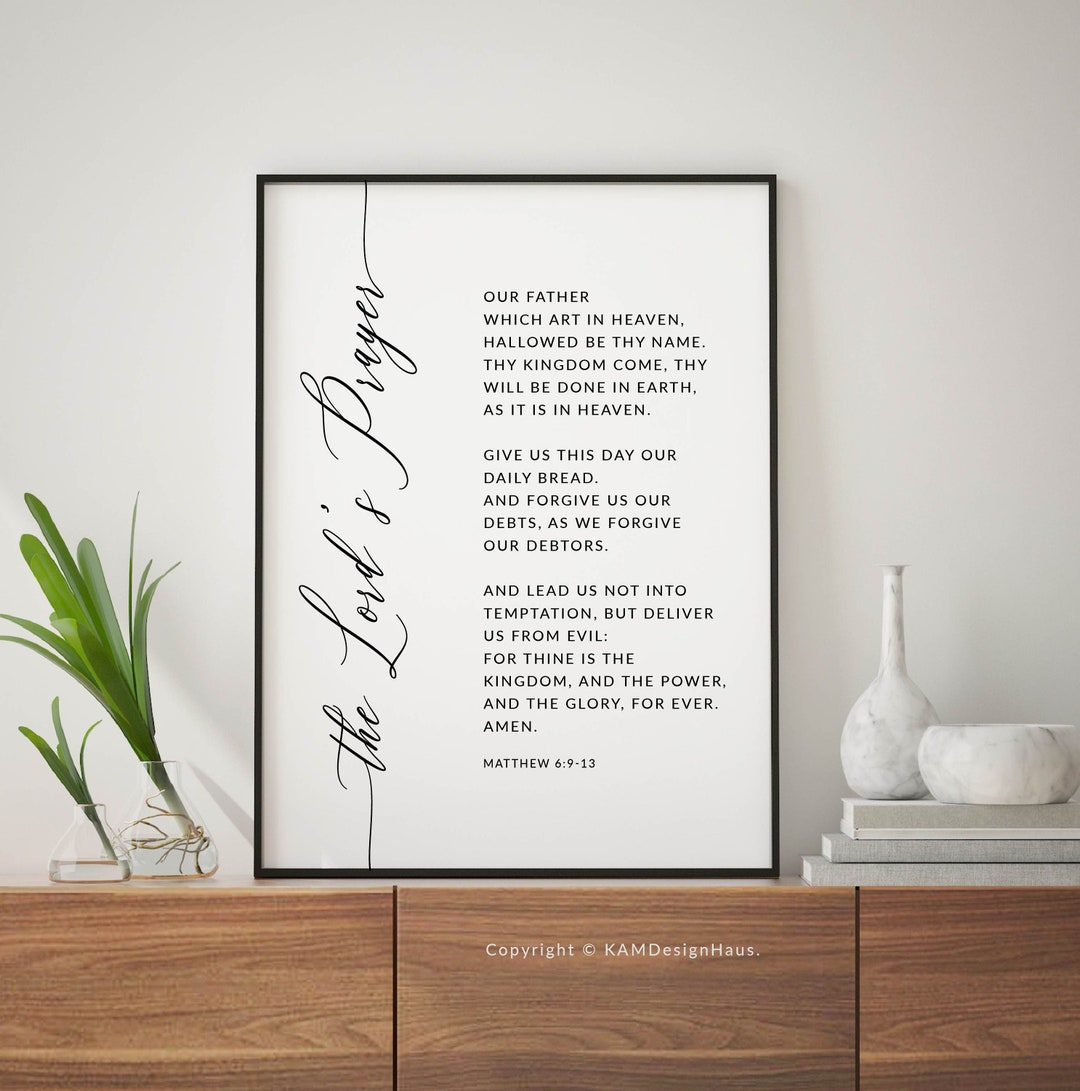 The Lord's Prayer KJV Matthew 6:9-13 Bible Verse Printable - Etsy