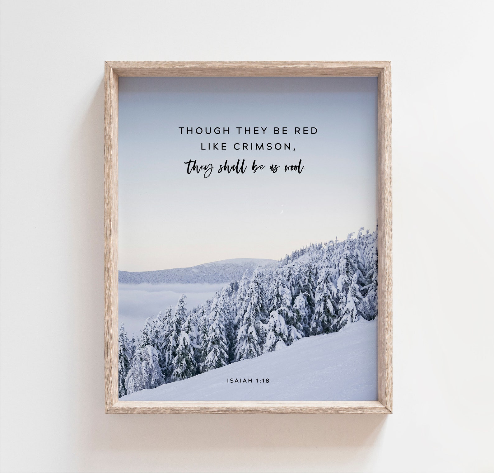 Isaiah 1:18 as White as Snow Bible Verse Printable Wall Art | Etsy