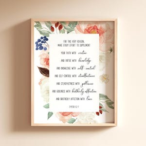2 Peter 1:5-7 Make Every Effort Bible Verse Wall Art, Printable Wall ...