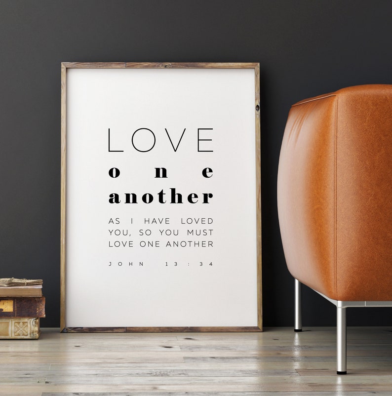 John 13:34 Love One Another Bible Verse Printable Wall Art - Etsy