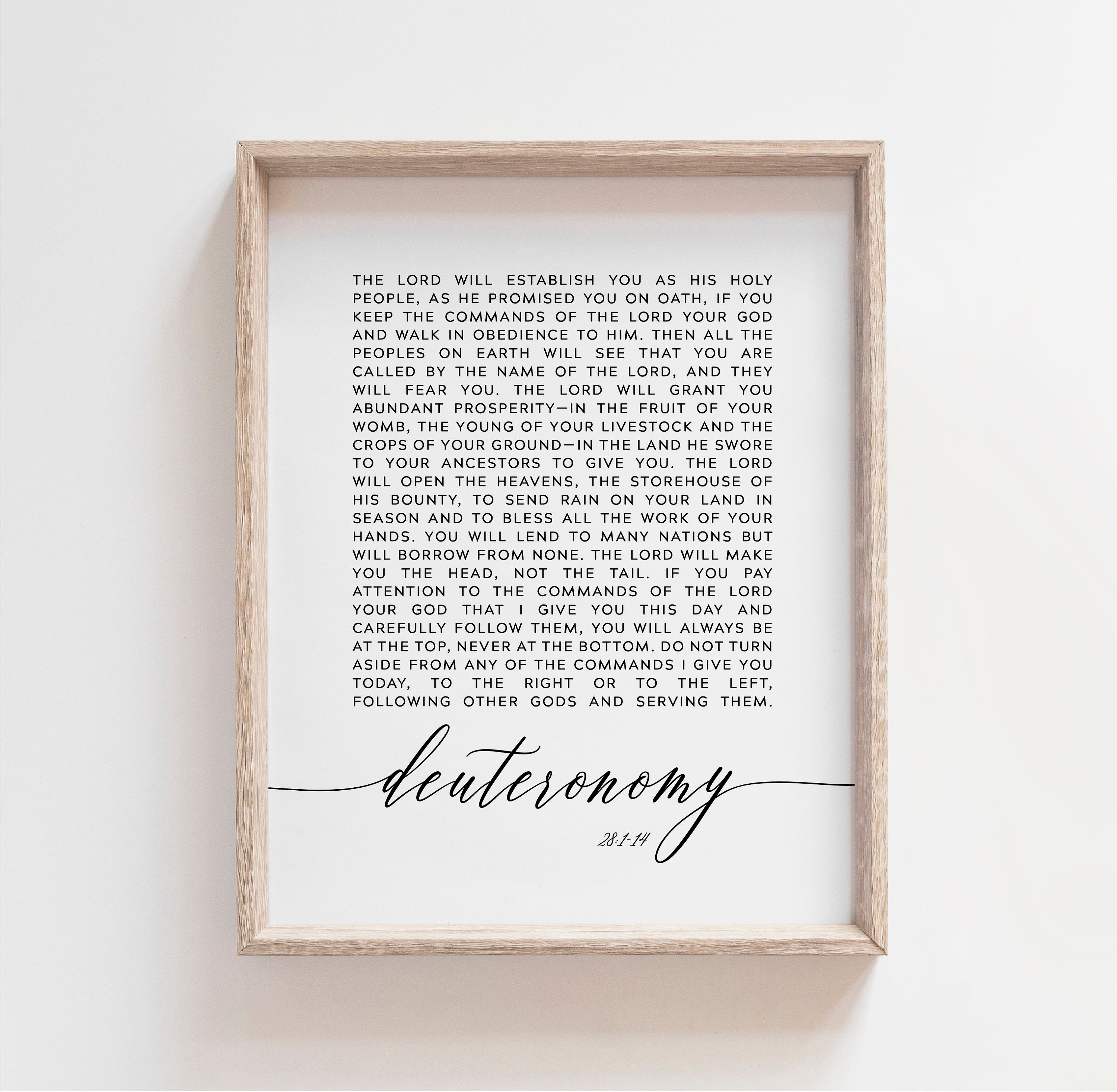 Deuteronomy 28:1-14 Blessings Bible Verse Wall Art, Printable Wall Art ...
