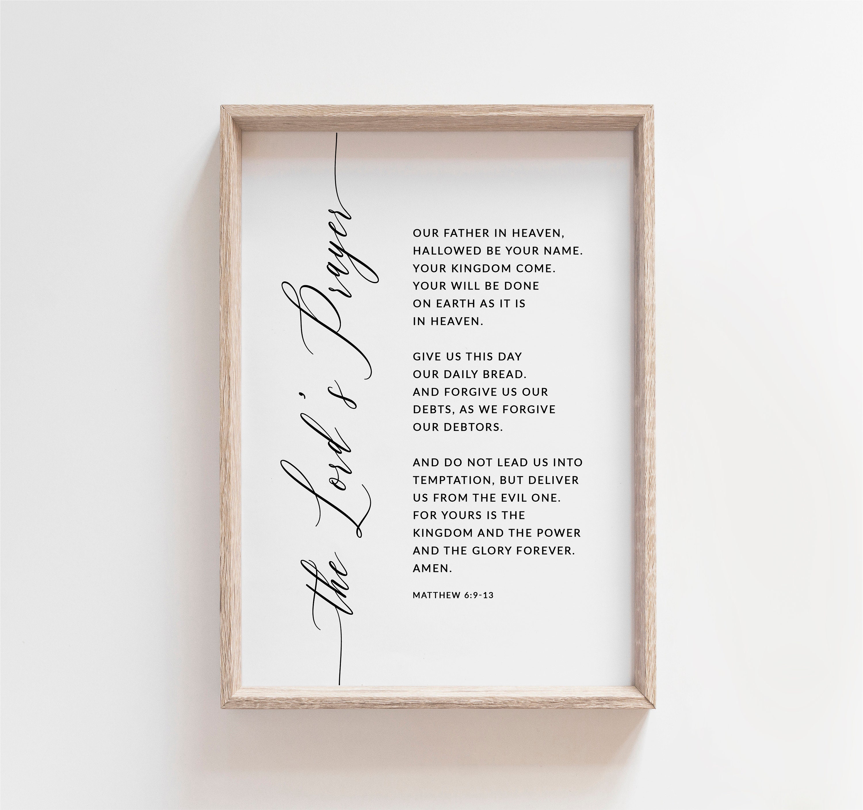 The Lord's Prayer NKJV Matthew 6:9-13 Bible Verse - Etsy
