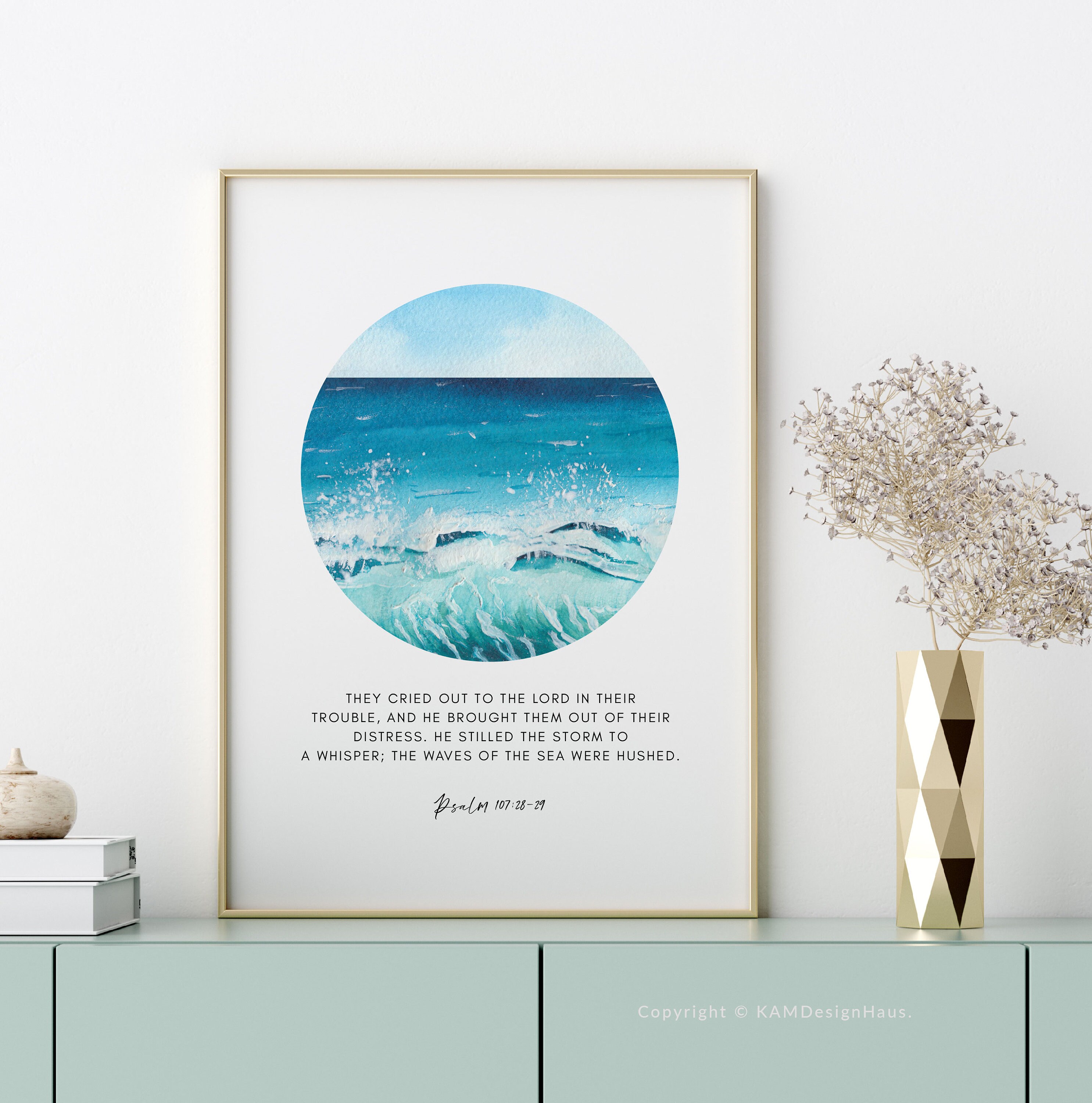 Psalm 107:28-29 He Stilled Bible Verse Print Printable Wall | Etsy