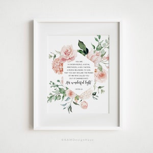 1 Peter 2:9 You Are Chosen, Bible Verse Wall Art, Printable Wall Art ...