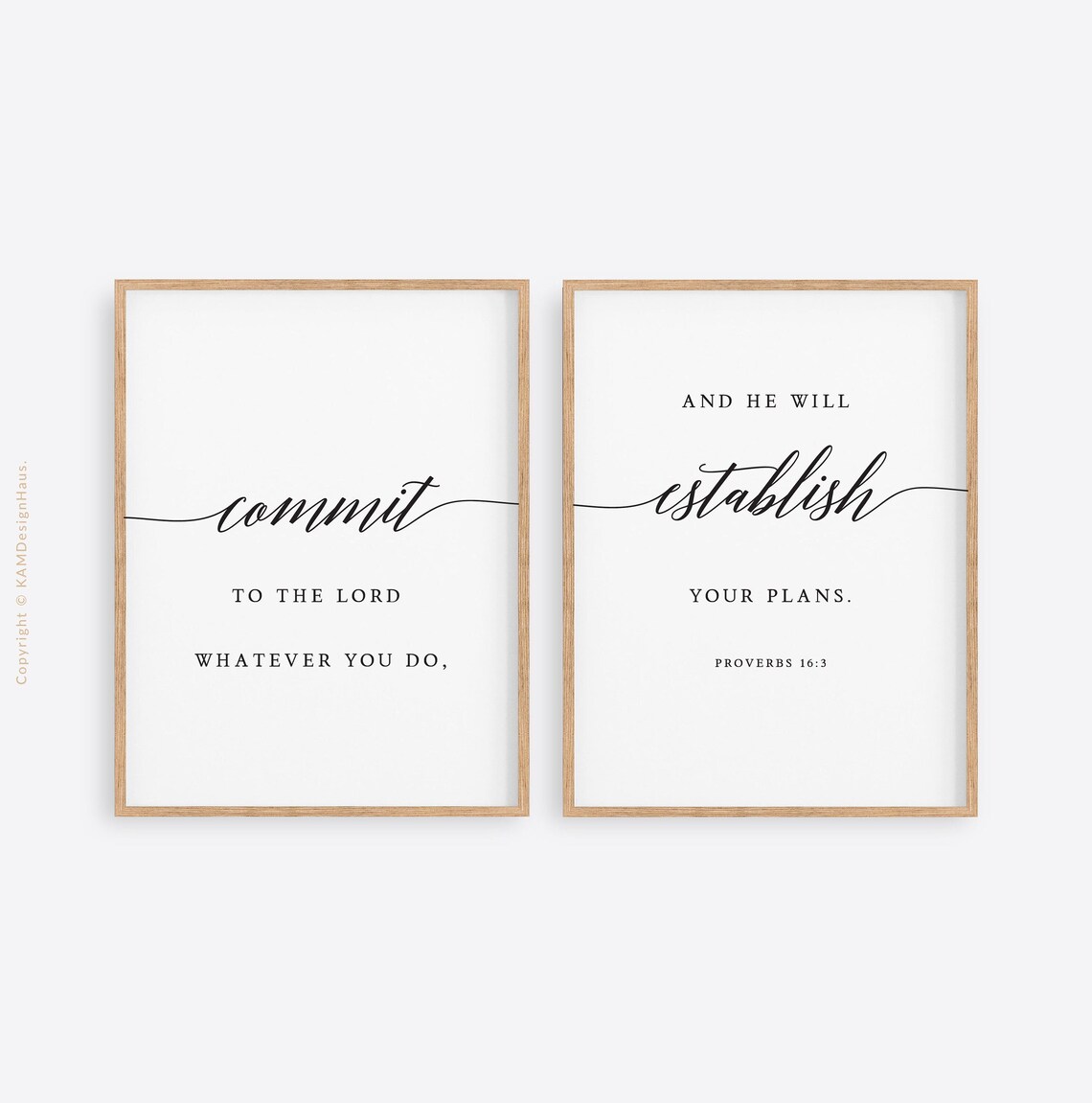Proverbs 16:3 Commit to the Lord Bible Verse Wall Art, Printable Wall ...